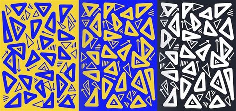 추상 기하 손으로 그린 배경 프리미엄 벡터