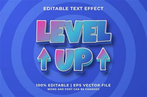 Editable Cartoon Text Effect Level Up Template
