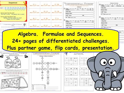 Algebra Sequences And Formulae Ks2 Y6 24 Pages Of Differentiated Challenges Presentation