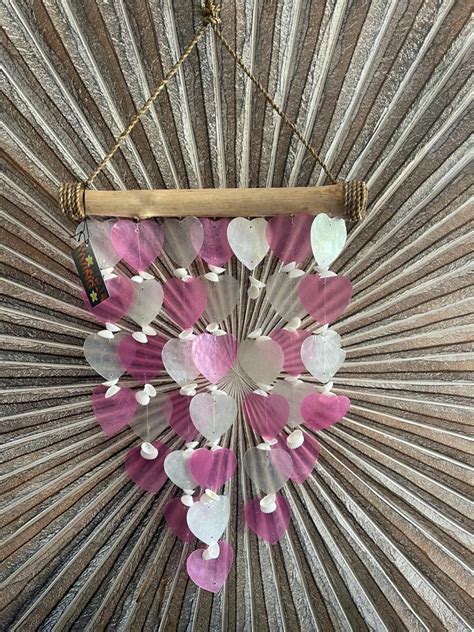 New Balinese Capiz Shell Windchime Mobile 7 Strand Bar Bali Chimes