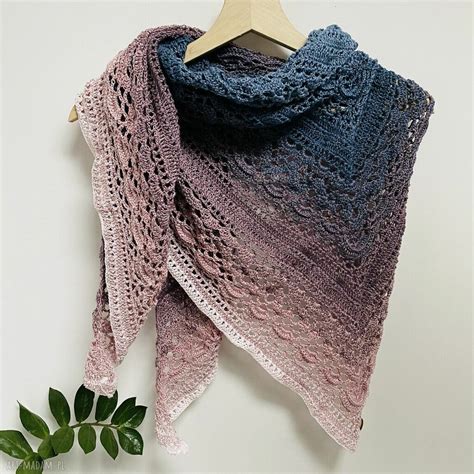 Chusta Szydełkowa Klaziena Ombre Handmade Chustki ღ art Madam pl