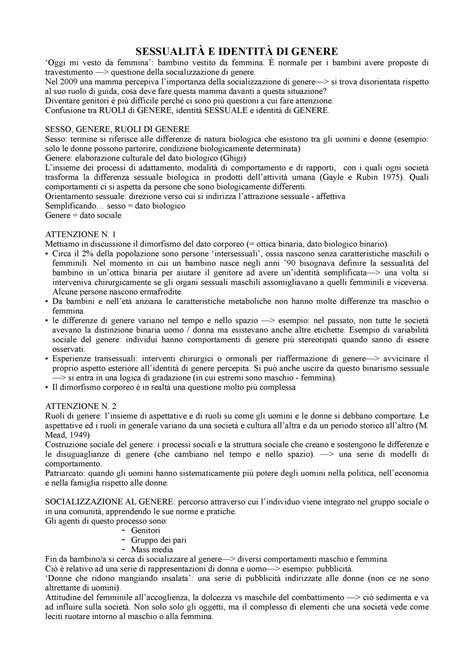 Sessualità e identità di genere SESSUALITÀ E IDENTITÀ DI GENERE Oggi