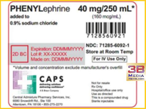 Phenylephrine Recall Black Matter Contamination 3b Media News