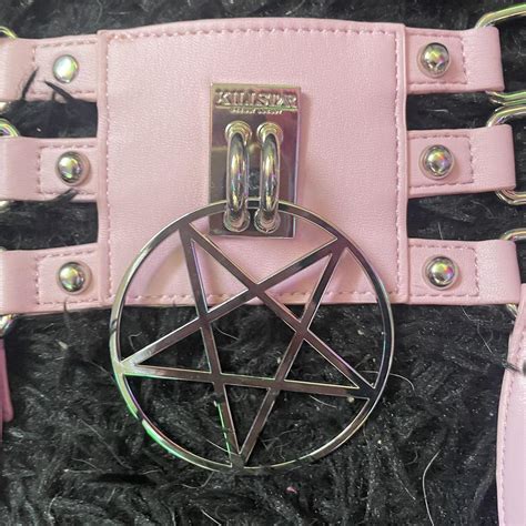 Killstar Pink Garter Belt Worn Once Is Very Tight Depop