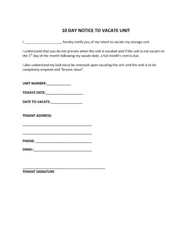6 10 Day Notice To Vacate Examples To Download