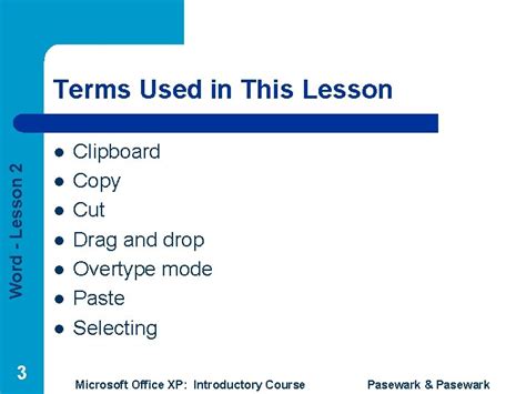 INTRODUCTORY MICROSOFT WORD Lesson 2 Basic Editing Microsoft