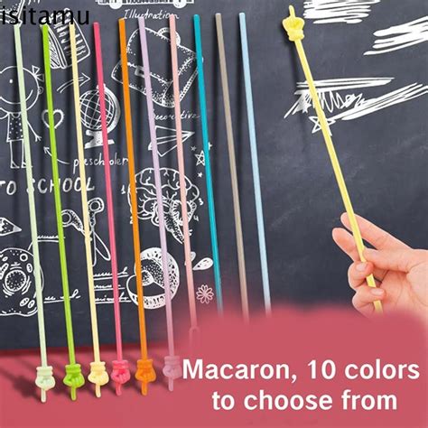 Isitaft 10 ชิ้นเซ็ตไม้สอน แท่งอ่านหนังสือนิ้วเรียบสีสันสดใสno Burrs