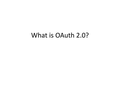 Ppt An Introduction To Oauth And Openid Connect Powerpoint
