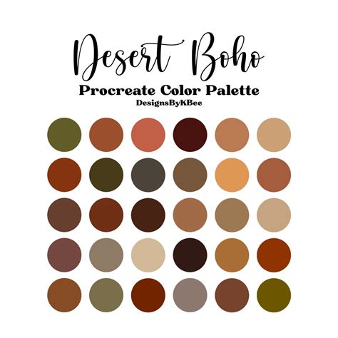 Desert Boho 30 Color Procreate Palette In 2024 Color Palette Design