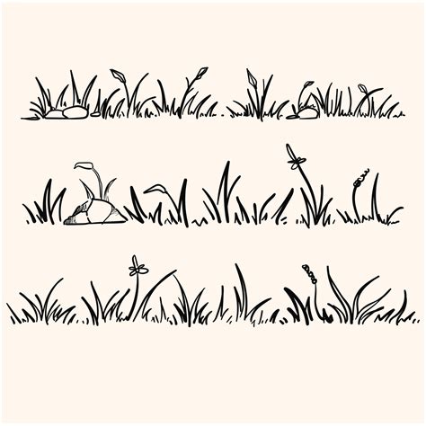 Grass Doodle Illustration Collection Handdrawn Style 26535078 Vector