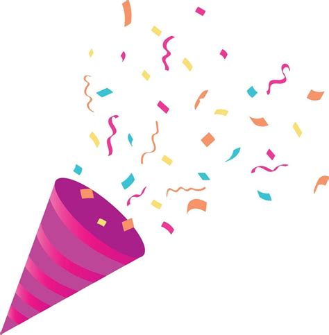 Colored Party Popper Confetti Illustration Confetti Isolated Explosion Firecracker