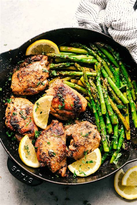 Lemon Garlic Butter Herb Chicken With Asparagus Recipe Ocean