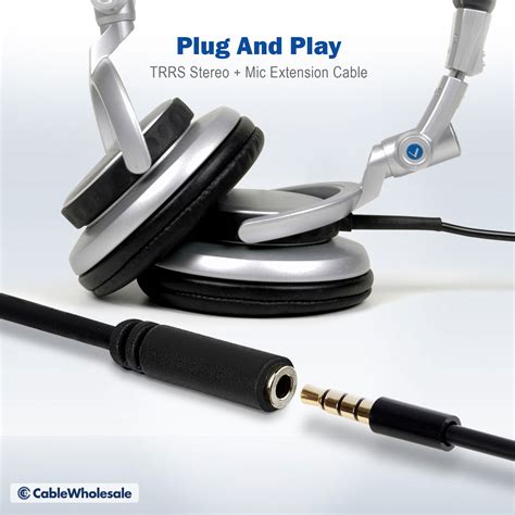 3 5mm Stereo Extension Cable TRRS Mic Cable 6 Foot