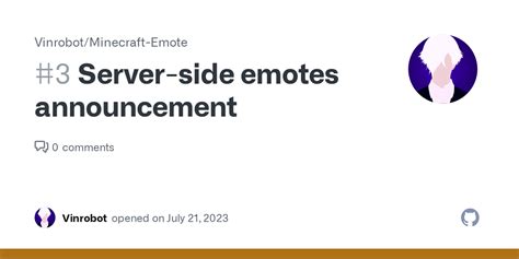 Server Side Emotes Announcement · Issue 3 · Vinrobotminecraft Emote