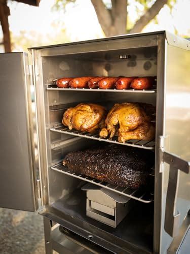 Smokin Tex Pro 1400 Electric Smoker Stainless Steel Silver Peach Frog