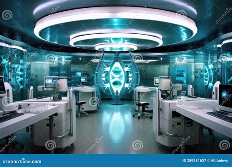 Genetic Testing Lab With Automated Dna Sequencers Stock Image Image