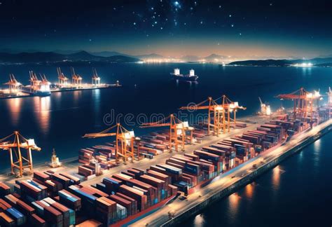Global Business Logistics Import Export Background Stock Illustration