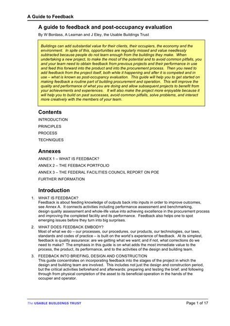 PDF Occupancy Post Occupancy Evaluation