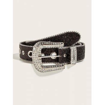 Emmiol Free Shipping 2025 Rhinestone Embellished Sequin Buckle Belt