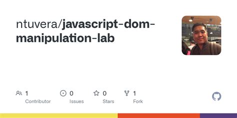 github ntuvera javascript dom manipulation lab
