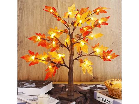 Lighted Maple Tree 22 Inch Lighted Fall Tree With Lights For Etsy