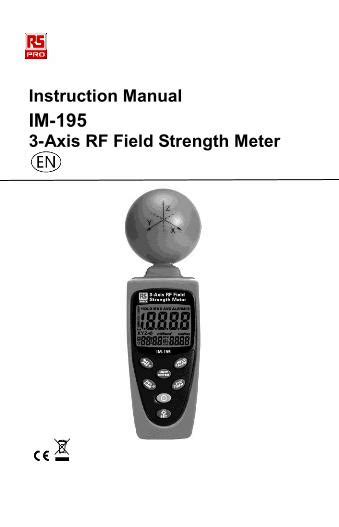 PDF Instruction Manual IM 195 3 Axis RF Field Strength 3 Axis RF Field Strength Meter