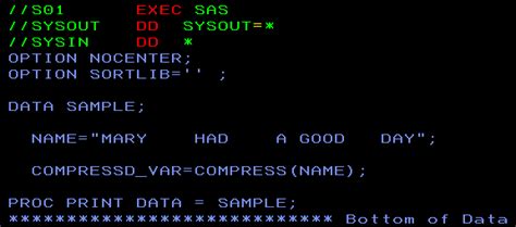 Sas Mainframe Tutorial On Compress And Compbl Functions Dbztech