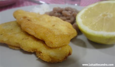 Filetes de Pescada do Cabo Panados à Madeirense Arroz e Feijão Manteiga Luísa Alexandra
