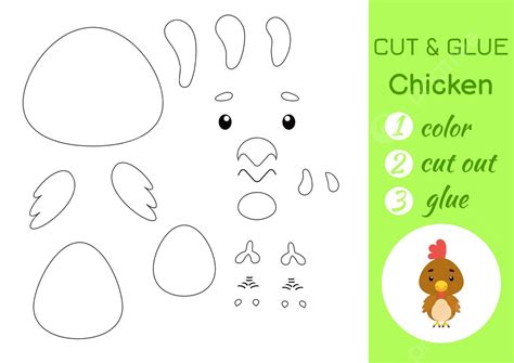 รูปงานฝีมือไก่ Diy สำหรับเด็กก่อนวัยเรียนแผ่นเกมไก่ เวกเตอร์ Png ไก่