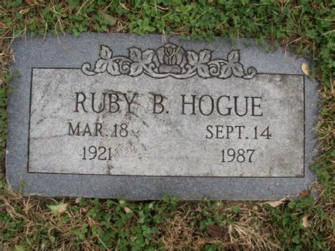 Ruby Birdena White Hogue 1921 1987 Find A Grave äreminne