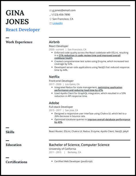 Real Front End Developer Resume Examples That Worked In