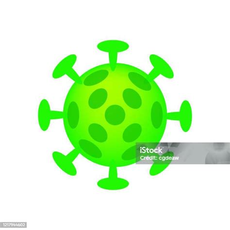 病毒插圖綠色為圖示 病毒簡單的平面符號 剪貼藝術病毒綠色隔離在白色背景 怪物圖標 病毒或細菌感染圖形符號 Covid 19亞洲流感向量圖形及更