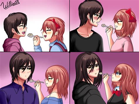 Say Aah Mc And Sayori Ddlc Fanart By Willianxs On Deviantart