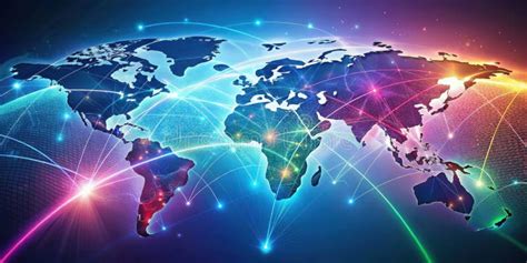 Global Network Connections A Vibrant Visualization Of Worldwide