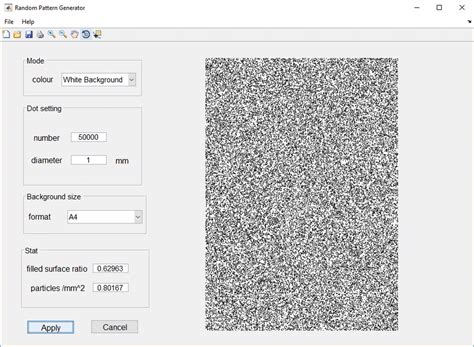 the matlab program for generating digital background patterns