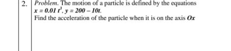 Solved Problem The Motion Of A Particle Is Defined By Chegg Com