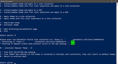 Uninstall BindTuning SharePoint Themes