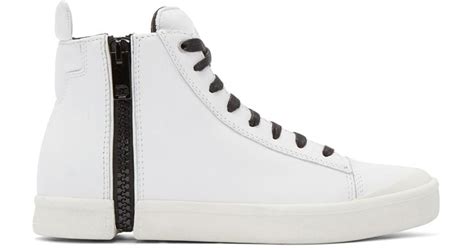 Diesel White Leather S Nentish High Top Sneakers For Men Lyst