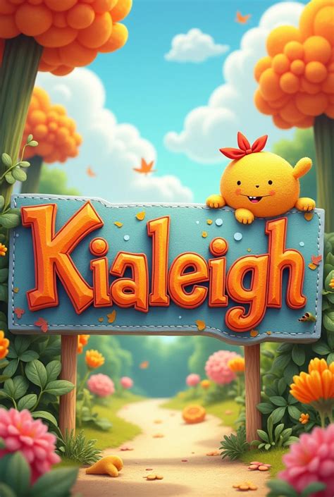 Kialeigh 名牌在縫線卡通背景 Seaart Ai