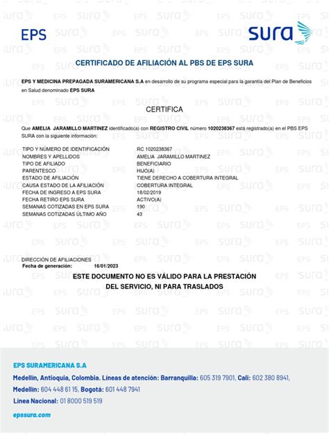 Certificado Eps Pdf