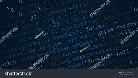 Programming Code Gyberspace Background Javascript Html Stock Vector Royalty Free