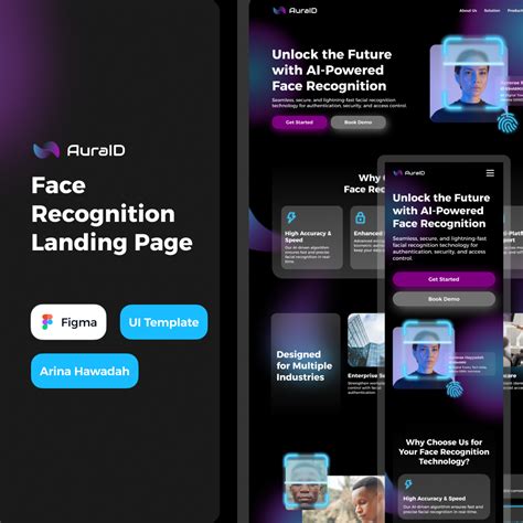 Face Recognition Landing Page Figma