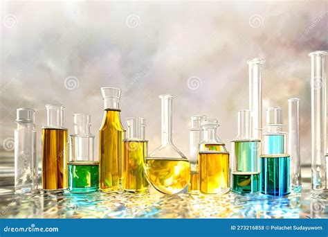 Laboratory Vials And Flask With Chemicals Or Medicine Generative AI