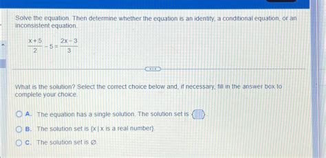 Solved Solve The Equation Then Determine Whether The Chegg Com