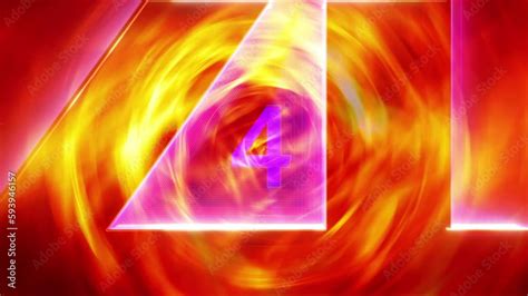 Five Second Countdown Timer With Orange Red Energy Tunnel Animation Background Five To Zero