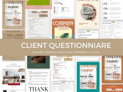 Plantilla De Cuestionario Para Clientes De Diseñador De Interiores