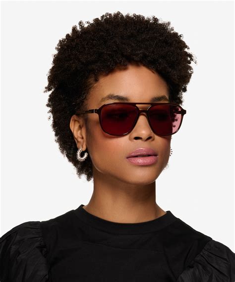 Zeal Sun Aviator Shiny Crystal Brown Frame Prescription Sunglasses