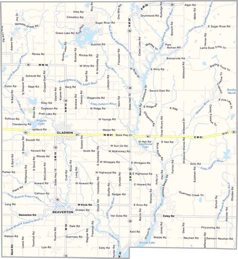 Gladwin County Map Michigan Us County Maps
