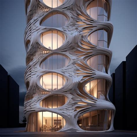A Parametric Architecture Hotel Tower Of A Story Glass Box With Ice