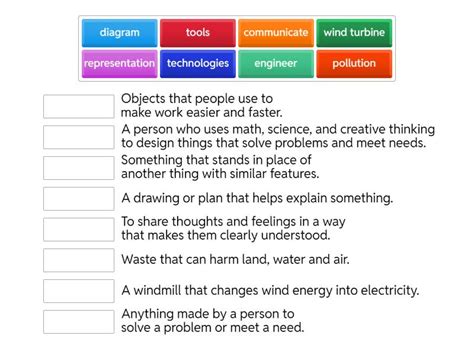 Engineers Solve Problems Vocab Match Up